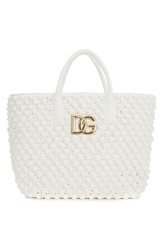Dolce&Gabbana Kadın Beyaz Örgü Dokulu Çanta EU