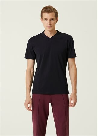 Brunello Cucinelli Erkek Lacivert V Yaka T-shirt S EU Brunello Cucinelli Erkek Lacivert V Yaka T-shirt S EU