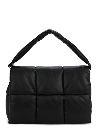 Stand Kadın Siyah Kapitone Dokulu Puff Çanta EU
