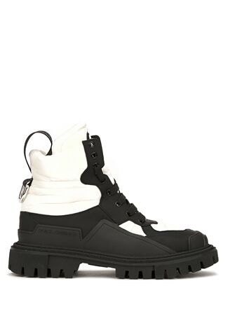 Dolce&Gabbana Kadın Siyah Beyaz Logo Detaylı Bot 36 EU