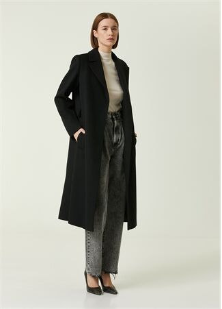 Beymen Club Kadın Siyah Beli Kuşaklı Palto L EU Beymen Club Kadın Siyah Beli Kuşaklı Palto L EU