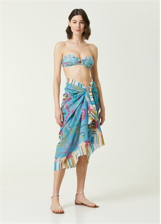 Etro Kadın Mavi Şal Desenli Pareo Eu