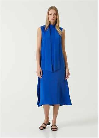 Beymen Collection Kadın Saks Fularlı Kolsuz Midi Krep Elbise Mavi 36 Beymen Collection Kadın Saks Fularlı Kolsuz Midi Krep Elbise Mavi 36