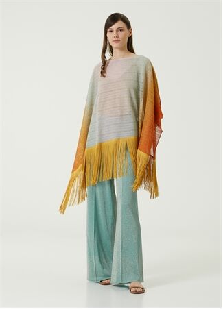Missoni Kadın Simli Degrade Püsküllü Şal Sarı EU