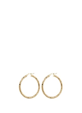 Collection Kadın Medium Lazer Kesim Desenli Altın Rengi Küpe EU Collection Kadın Medium Lazer Kesim Desenli Altın Rengi Küpe EU