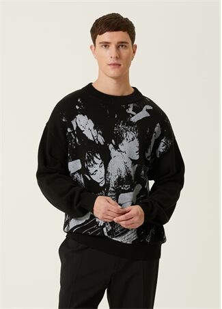 Wasted Erkek Siyah Figür Jakarlı Kazak L EU Wasted Erkek Siyah Figür Jakarlı Kazak L EU