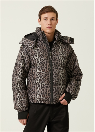 Jet Set Erkek Leopar Desenli Kapüşonlu Logolu Puff Kayak Montu Gri 2 US Jet Set Erkek Leopar Desenli Kapüşonlu Logolu Puff Kayak Montu Gri 2 US