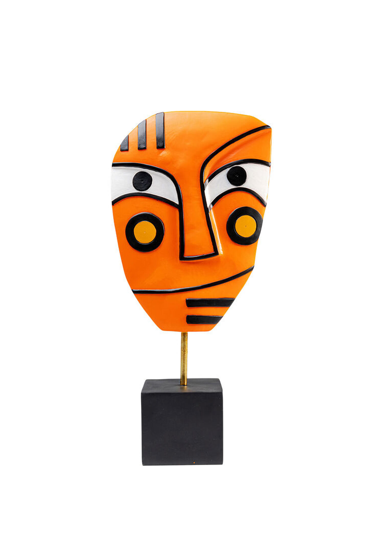 Kare Design - Face Orange Poliresin Dekoratif Obje - Çok Renkli