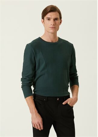 Network Erkek Slim Fit Yeşil Kazak M EU