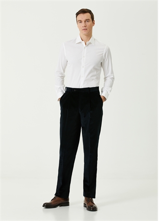 Pal Zileri Erkek Lacivert Pili Detaylı Pantolon Mavi 48 IT