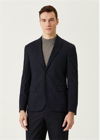Palzileri Lab Erkek Lacivert Çizgi Dokulu Yün Ceket 50 IT