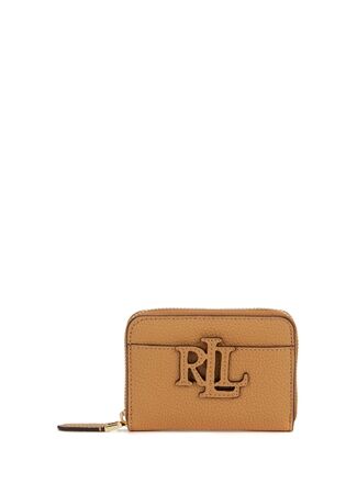 Lauren Ralph Kadın Bej Logolu Deri Cüzdan EU