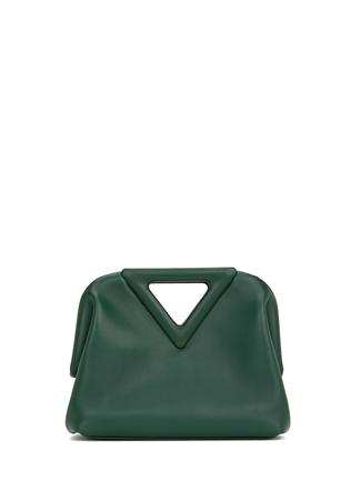 Bottega Veneta Kadın Point Yeşil Deri Omuz Çantası EU Bottega Veneta Kadın Point Yeşil Deri Omuz Çantası EU