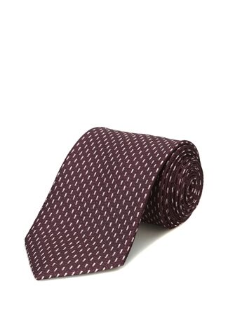 Pal Zileri Erkek Bordo Mikro Desenli İpek Kravat EU