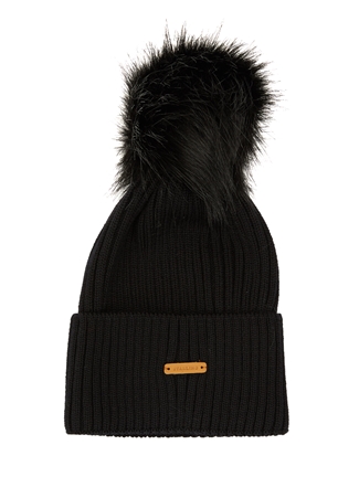 Starling Kadın Siyah Çizgi Dokulu Ponponlu Bere EU Starling Kadın Siyah Çizgi Dokulu Ponponlu Bere EU