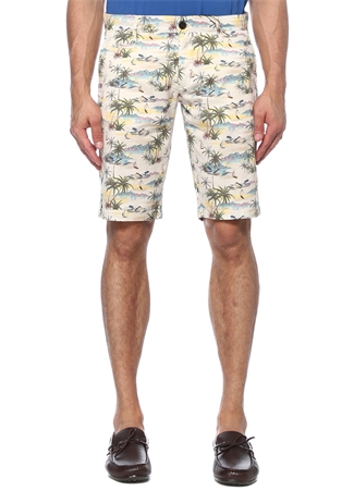 Beymen Club Erkek Ekru Yelkenli Desenli Şort Gri 54