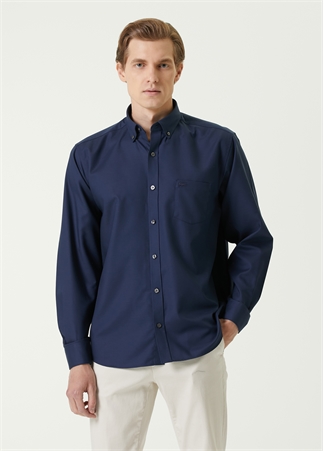 Lacoste Erkek Regular Fit Lacivert Düğmeli Yaka Gömlek L EU Lacoste Erkek Regular Fit Lacivert Düğmeli Yaka Gömlek L EU