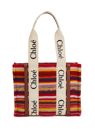 Chloe Kadın Colorblocked Çizgili Kaşmir Omuz Çantası EU Chloe Kadın Colorblocked Çizgili Kaşmir Omuz Çantası EU