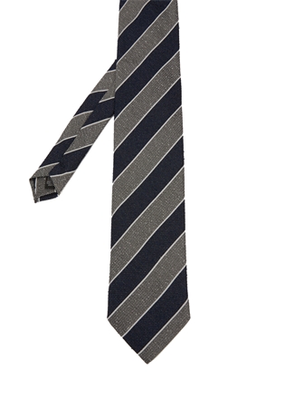 Beymen Club Erkek Mavi Verev Çizgili İpek Kravat EU Beymen Club Erkek Mavi Verev Çizgili İpek Kravat EU