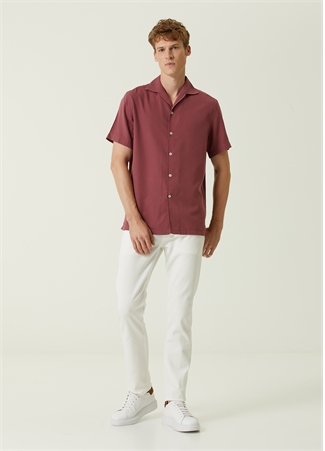 Beymen Collection Erkek Leisure Fit Pembe Kamp Yaka Gömlek Bordo 40 IT Beymen Collection Erkek Leisure Fit Pembe Kamp Yaka Gömlek Bordo 40 IT