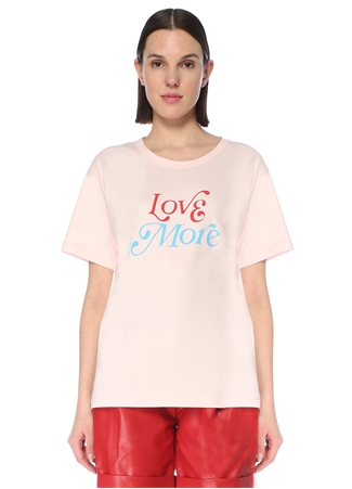 Philosophy di Lorenzo Serafini Kadın Love More Pembe Bisiklet Yaka T-shirt L EU