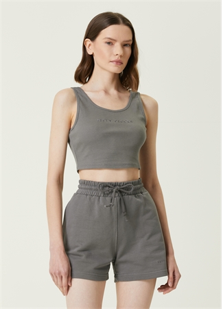 Fifty Pieces Kadın Antrasit Logolu Crop T-shirt Gri M EU Fifty Pieces Kadın Antrasit Logolu Crop T-shirt Gri M EU