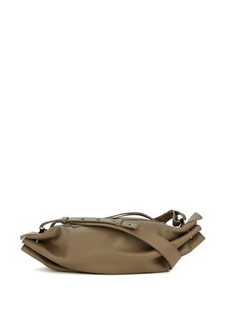 Bonastre Kadın Ring Vizon Deri Omuz Çantası Bej EU