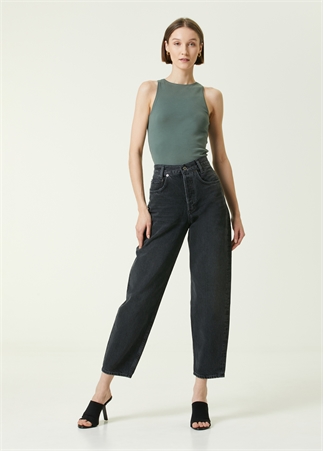 Agolde Kadın Tapered Baggy Siyah Jean Pantolon 26 US