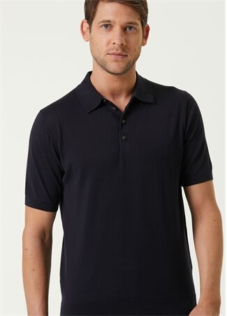 Pal Zileri Erkek Lacivert Polo Yaka Kısa Kollu Triko 48 IT Pal Zileri Erkek Lacivert Polo Yaka Kısa Kollu Triko 48 IT