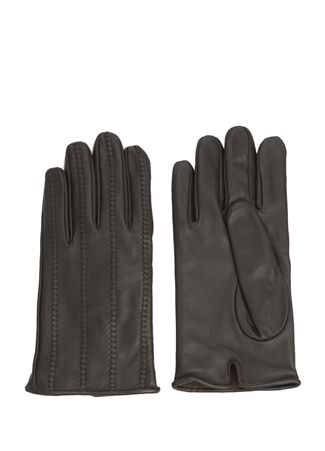 Beymen Club Erkek Kahverengi Dikiş Detaylı Deri Eldiven EU