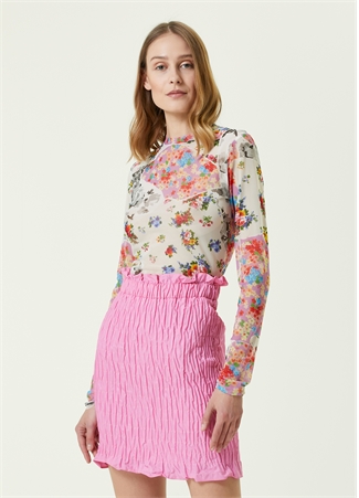 Msgm Kadın Beyaz Bisiklet Yaka Çiçekli Uzun Kol Bluz 42 IT Msgm Kadın Beyaz Bisiklet Yaka Çiçekli Uzun Kol Bluz 42 IT