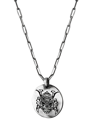 Kayra Khan Erkek Samurai Gümüş Rengi Kolye Gri EU