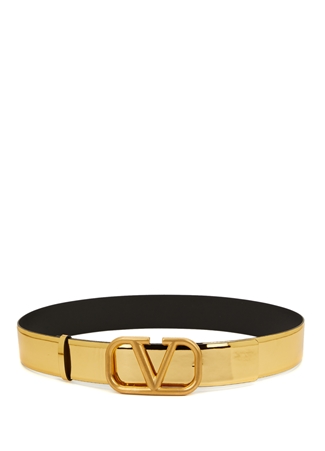 Valentino Garavani Kadın Gold Logo Tokalı Deri Kemer Altın Rengi 80 EU Valentino Garavani Kadın Gold Logo Tokalı Deri Kemer Altın Rengi 80 EU