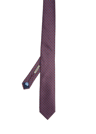 Corneliani Erkek Colorblocked Desenli İpek Kravat EU Corneliani Erkek Colorblocked Desenli İpek Kravat EU