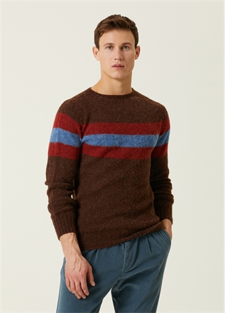Howlin Erkek Swing The Cat Kahverengi Çizgi Desenli Yün Kazak S EU Howlin Erkek Swing The Cat Kahverengi Çizgi Desenli Yün Kazak S EU