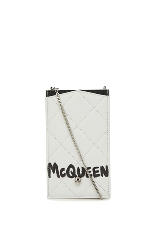 Alexander McQueen Kadın Beyaz Kapitoneli Deri Telefon Aksesuarı EU Alexander McQueen Kadın Beyaz Kapitoneli Deri Telefon Aksesuarı EU