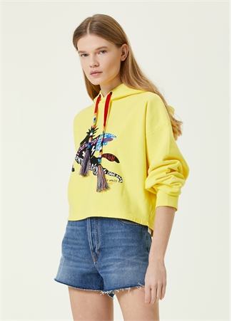 Etro Kadın Sarı Kapüşonlu Logolu Sweatshirt S EU Etro Kadın Sarı Kapüşonlu Logolu Sweatshirt S EU
