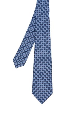 Pal Zileri Erkek Mavi Desenli İpek Kravat Lacivert EU