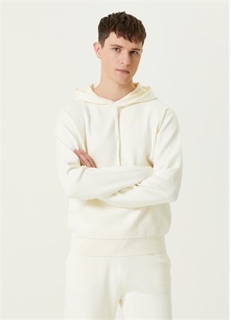 Sandro Erkek Ekru Kapüşonlu Sweatshirt Bej S EU Sandro Erkek Ekru Kapüşonlu Sweatshirt Bej S EU