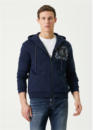 Etro Erkek Lacivert Kapüşonlu Logolu Sweatshirt L EU Etro Erkek Lacivert Kapüşonlu Logolu Sweatshirt L EU