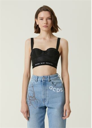 Gcds Kadın Siyah Logo Bantlı Büstiyer I EU
