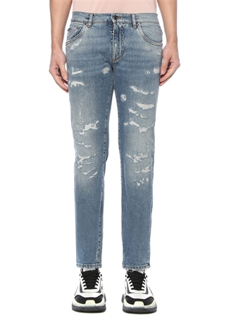 Dolce&Gabbana Erkek Mavi Yıpratma Detaylı Jean Pantolon 46 IT Dolce&Gabbana Erkek Mavi Yıpratma Detaylı Jean Pantolon 46 IT