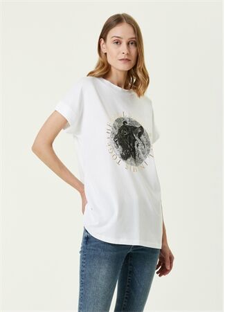 Allsaints Kadın Lia Imogen Boy Beyaz Bisiklet Yaka T-shirt M/L EU