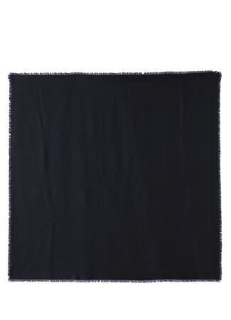 Kadın Siyah Logo Desenli İpek Şal EU