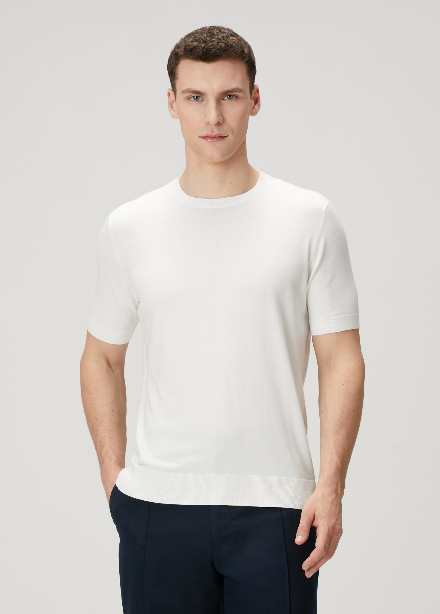White Zegna White Men White Short Sleeve Sweater 1660600 | Beymen