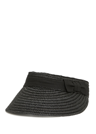 Helene Berman London Kadın Siyah Fiyonk Detaylı Hasır Şapka EU