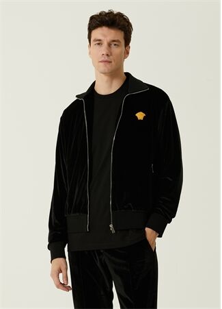 Versace Erkek Siyah Medusa Detaylı Sweatshirt S EU