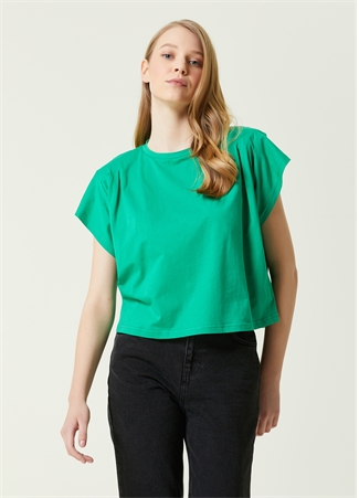 Beymen Club Kadın Yeşil Bisiklet Yaka Vatkalı Crop T-shirt S Beymen Club Kadın Yeşil Bisiklet Yaka Vatkalı Crop T-shirt S