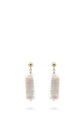 Lulu Jewelery Kadın Biwa Pearl Gold Gümüş Rengi Küpe Altın EU Lulu Jewelery Kadın Biwa Pearl Gold Gümüş Rengi Küpe Altın EU