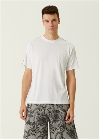 Versace Jeans Couture Erkek Beyaz Logo Bantlı T-shirt S EU Versace Jeans Couture Erkek Beyaz Logo Bantlı T-shirt S EU
